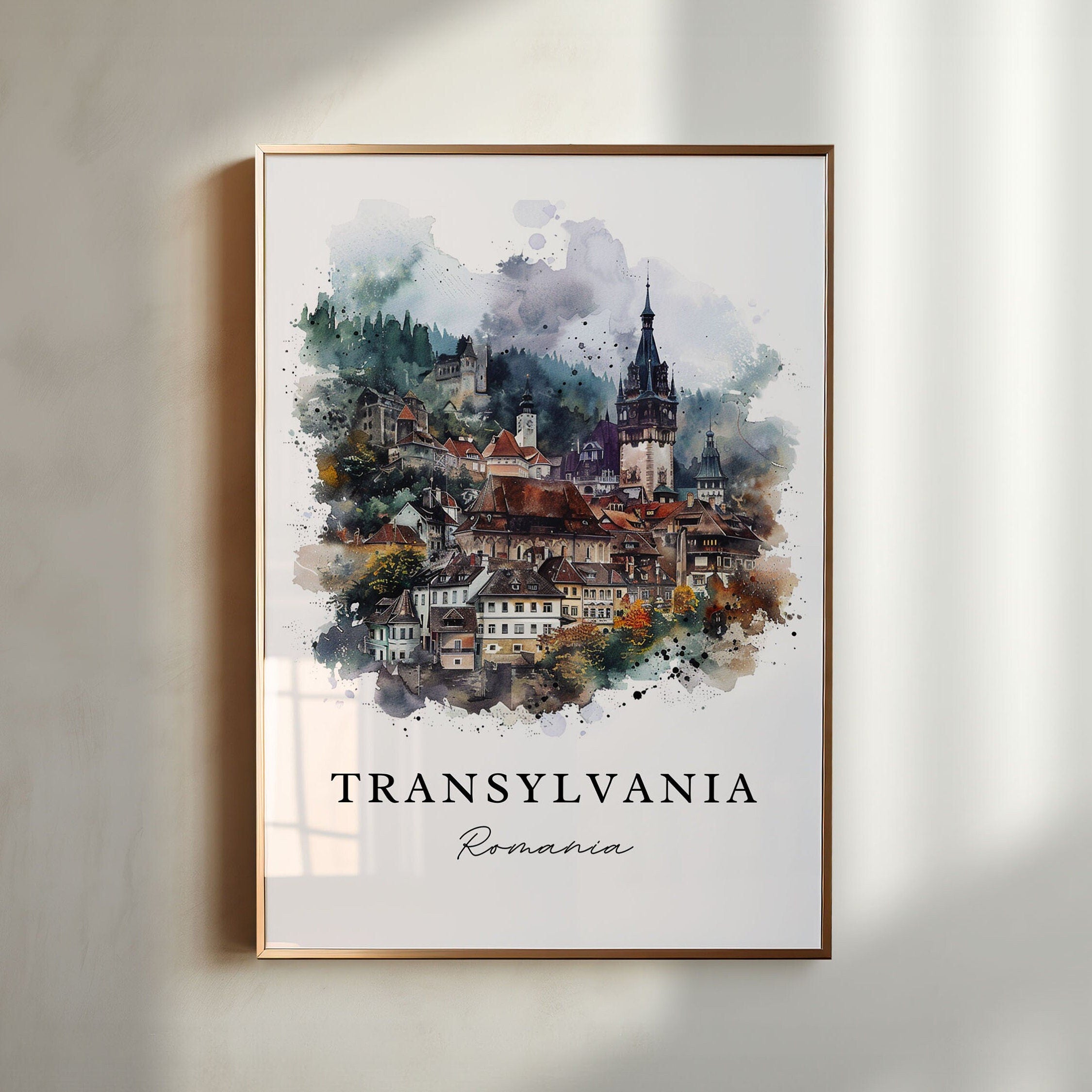 Transylvania Wall Art, Transylvania Print, Romania Watercolor, Transyl – Premium Travel Art