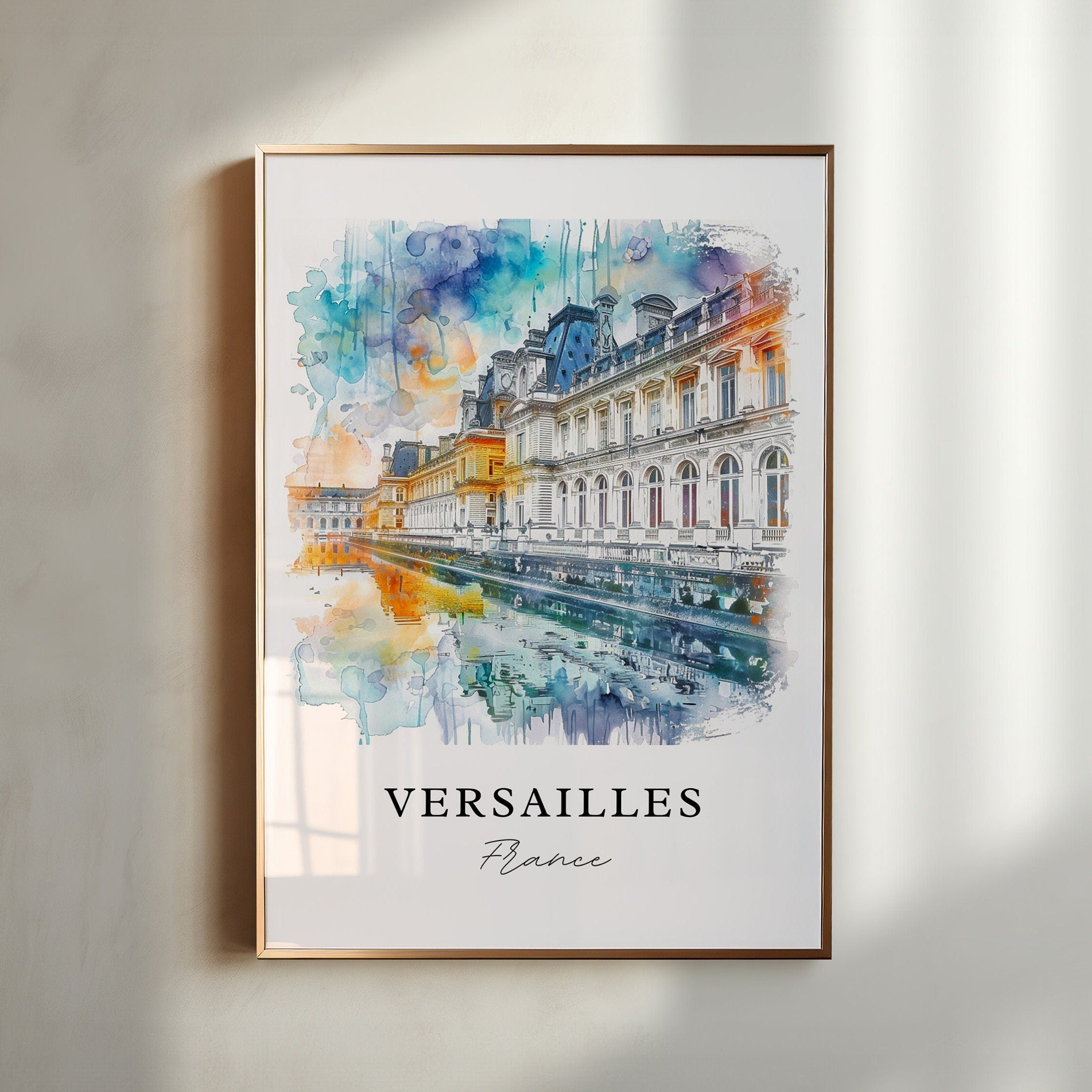 Versailles Wall Art, Versailles France Print, Versailles Watercolor, V – Premium Travel Art