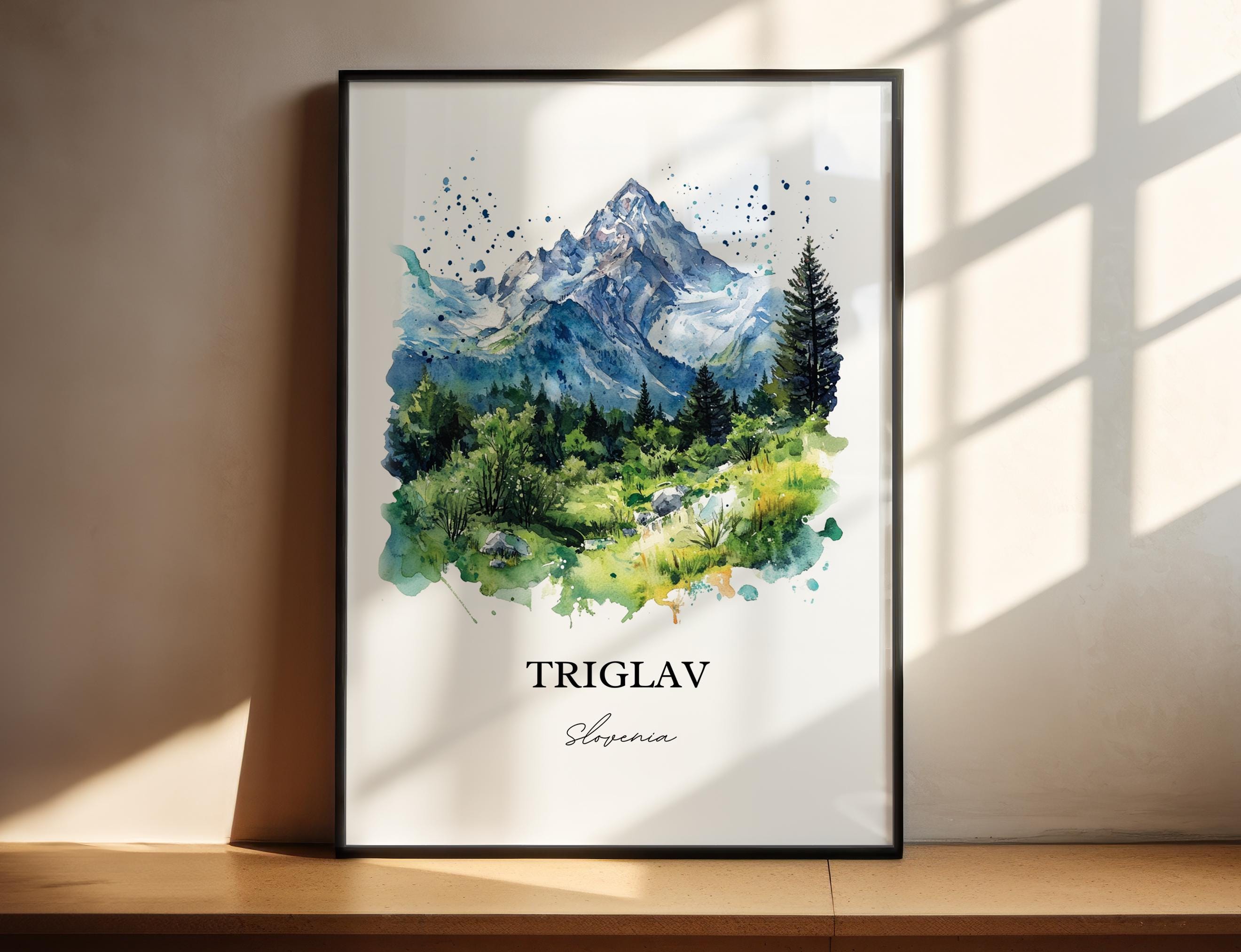 Triglav Wall Art, Triglav Slovenia Print, Julian Alps Watercolor Art ...