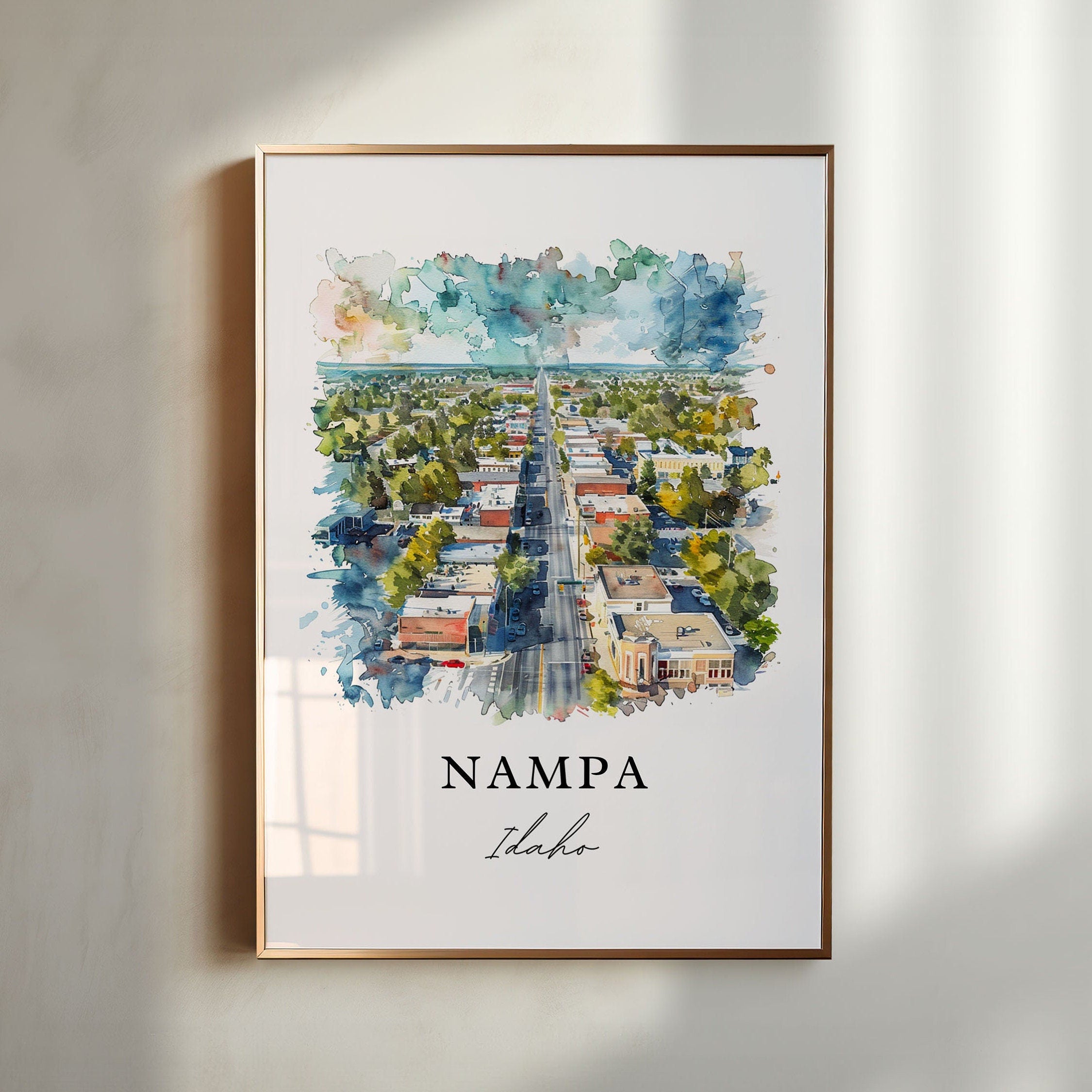 Nampa Idaho Wall Art, Nampa ID Print, Nampa Watercolor Art, Nampa Idah ...