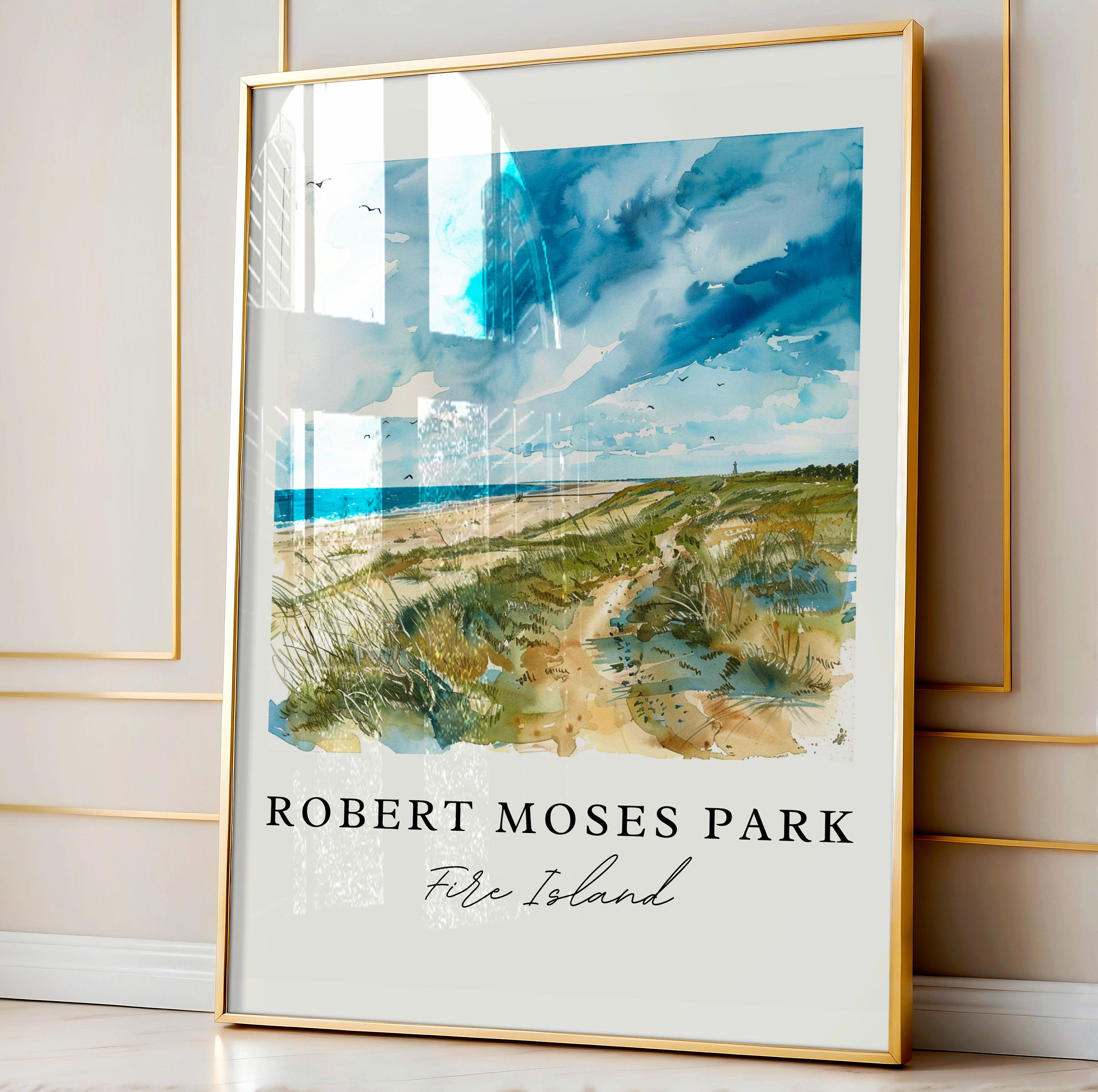 Fire Island Art, Robert Moses Park, Fire Island Watercolor, Long Islan ...