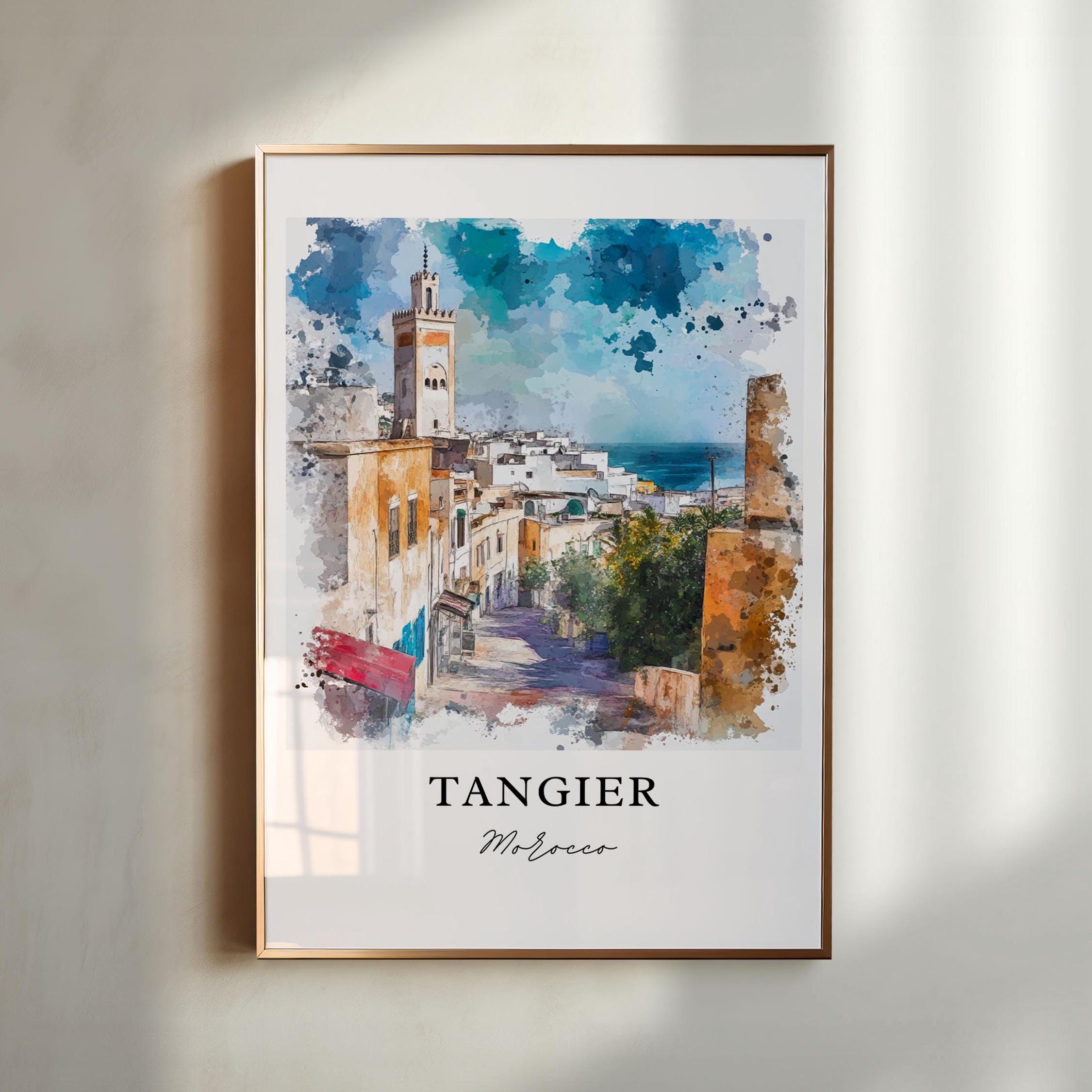 Tangier Morocco Wall Art, Tangier Print, Tangier Watercolor Art, Tangi ...
