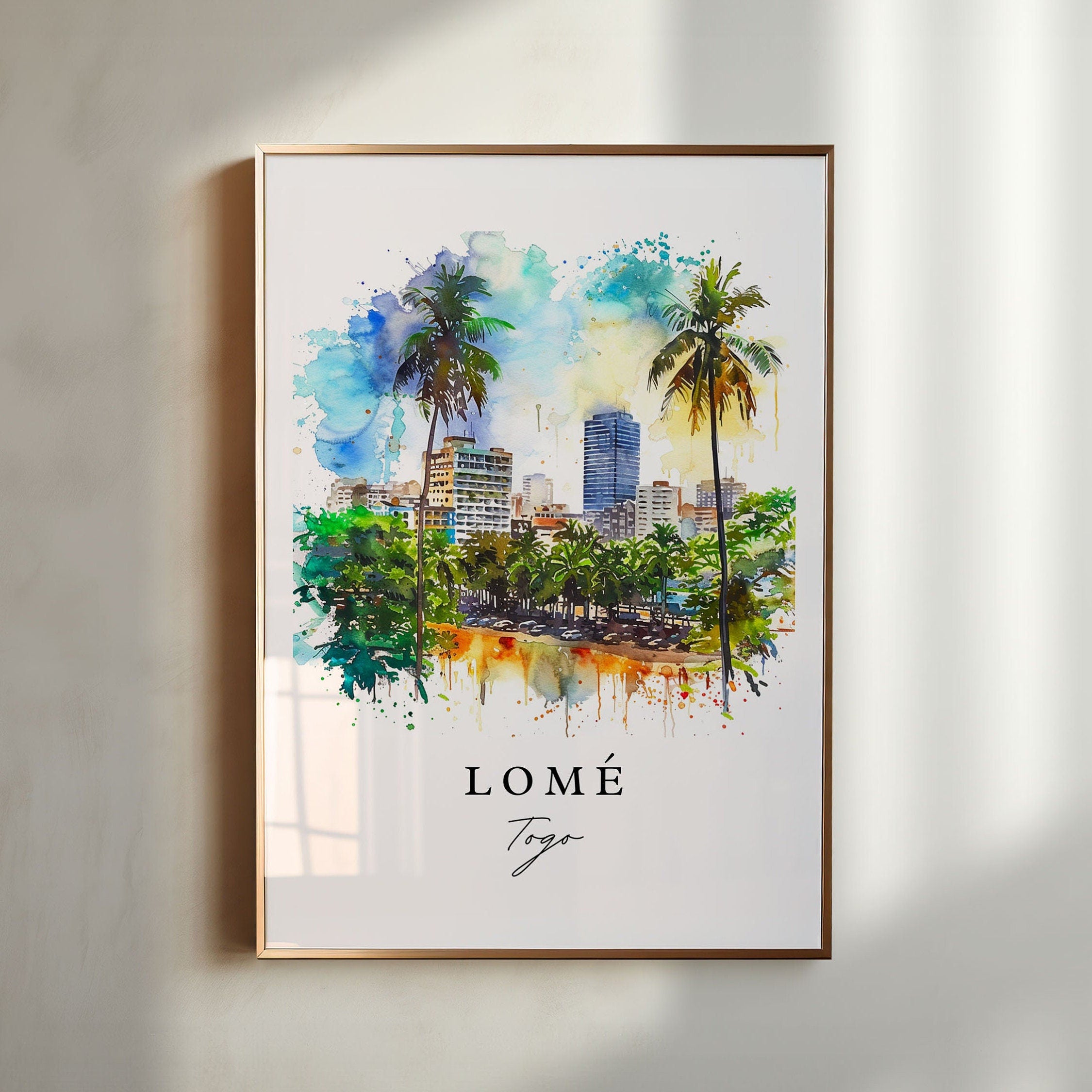 Lome Togo wall art - Togo, Lome print, Lome Wedding gift, Gulf of Guin ...