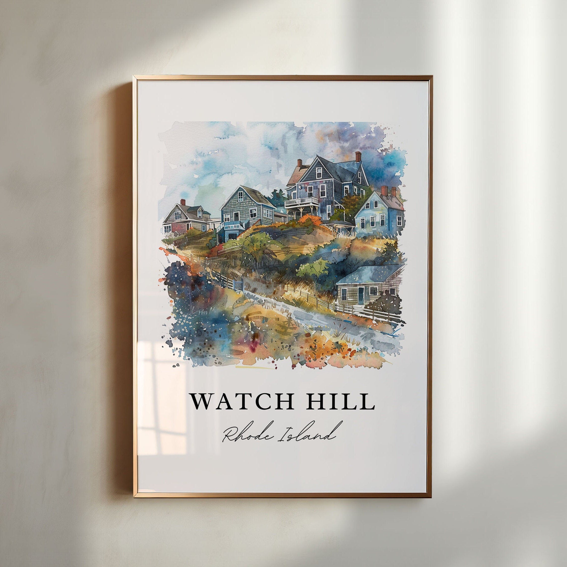 Watch Hill RI Wall Art, Westerly RI Print, Watch Hill Watercolor, Watc ...