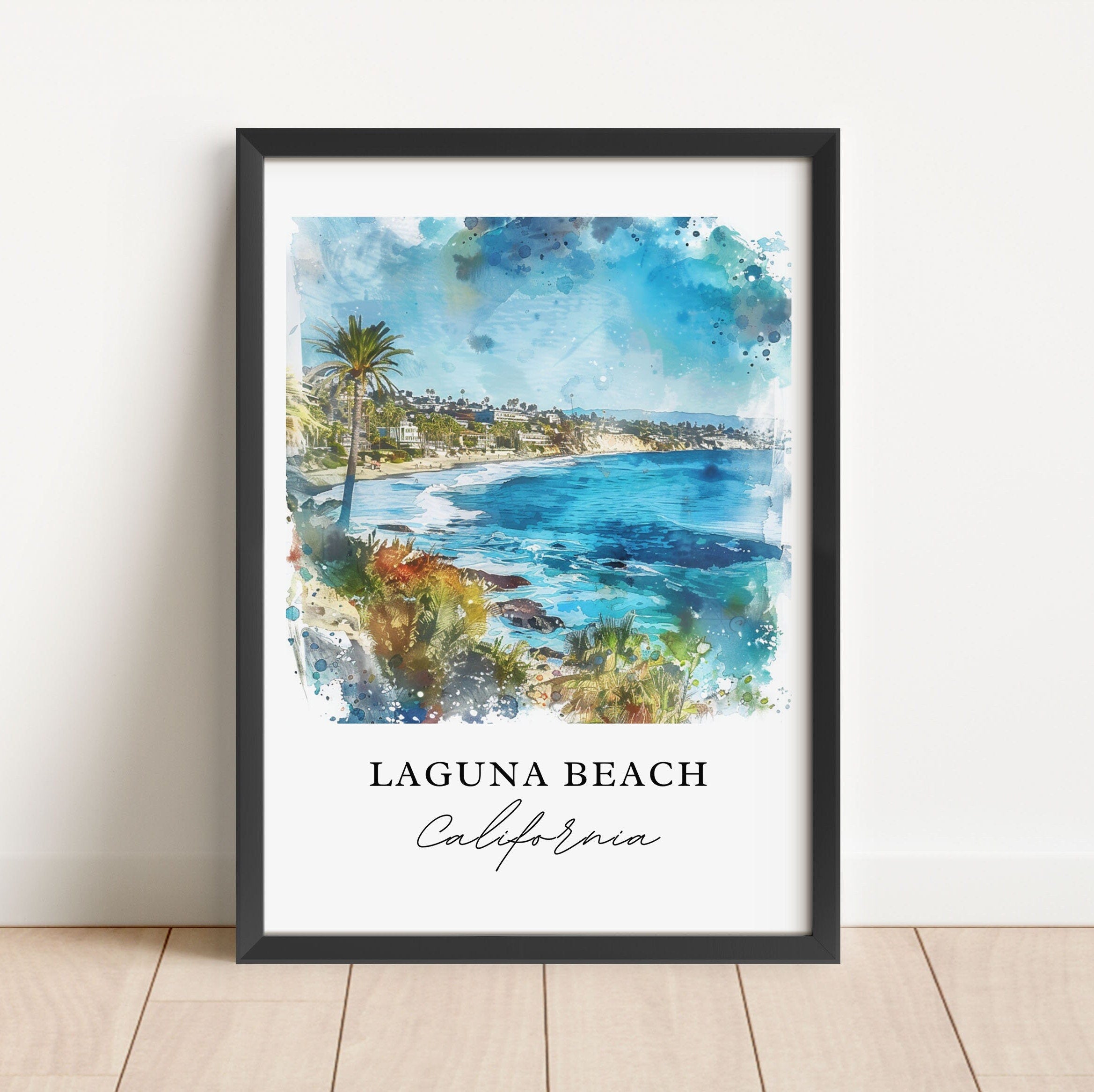 Laguna Beach Wall Art, Laguna Beach Print, Laguna Beach Watercolor, La ...