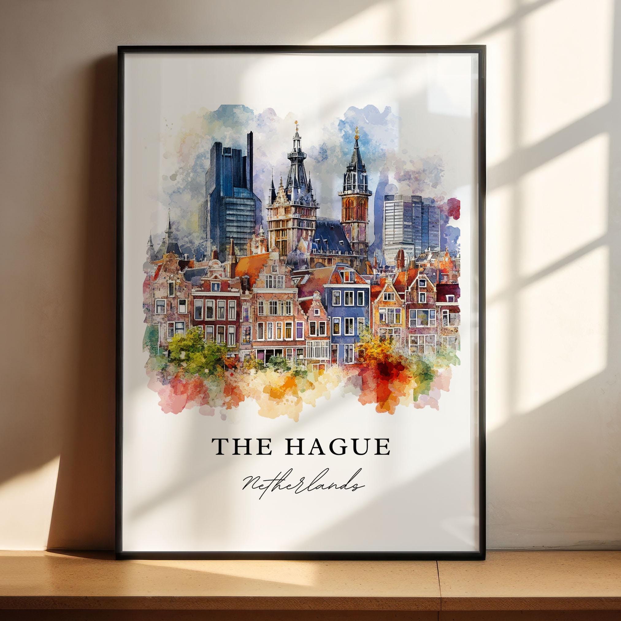 The Hague Wall Art, The Hague Print, The Hague Watercolor Art, The Hag ...