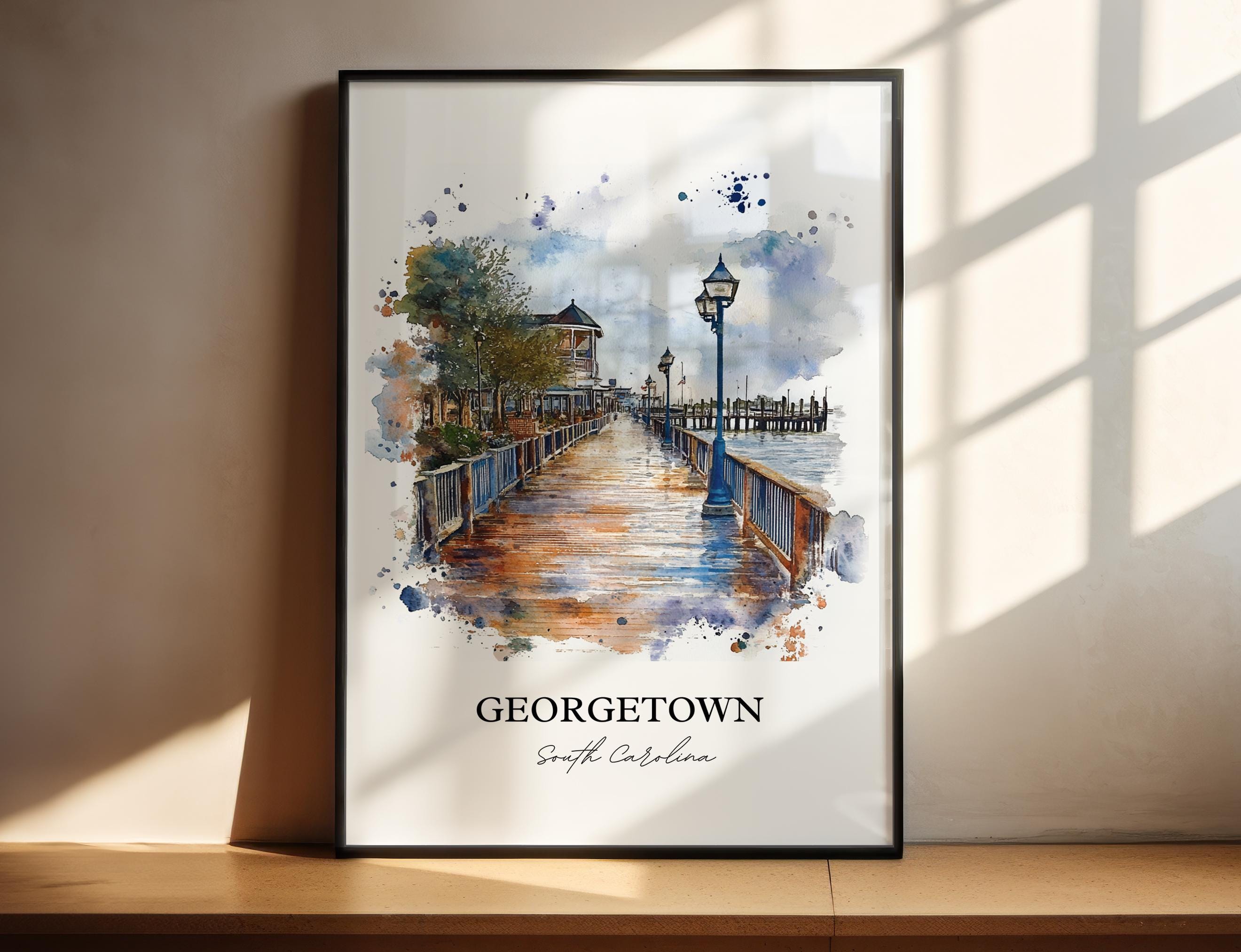Georgetown SC Wall Art, Myrtle Beach Print, South Carolina Artwork, Ge ...