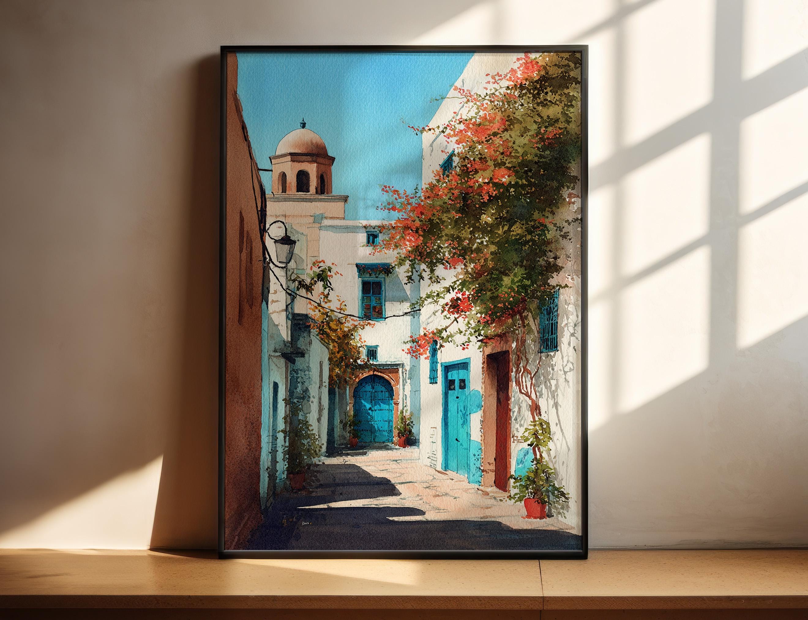 Tunis Watercolor Art Tunisia Travel Print Tunisia Artwork Tunis Decor ...