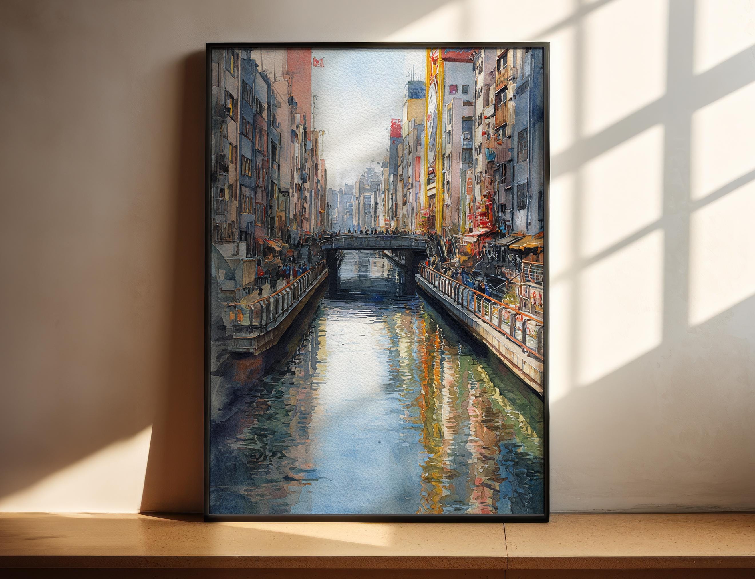 Osaka Japan Watercolor Art Osaka Travel Print Osaka Japan Artwork Osaka ...