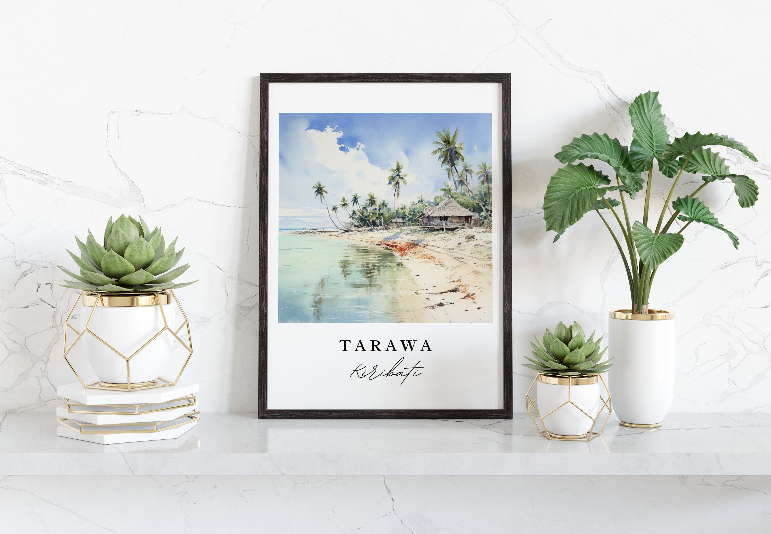 Tarawa traditional travel art - Kiribati, Tarawa poster, Wedding gift ...