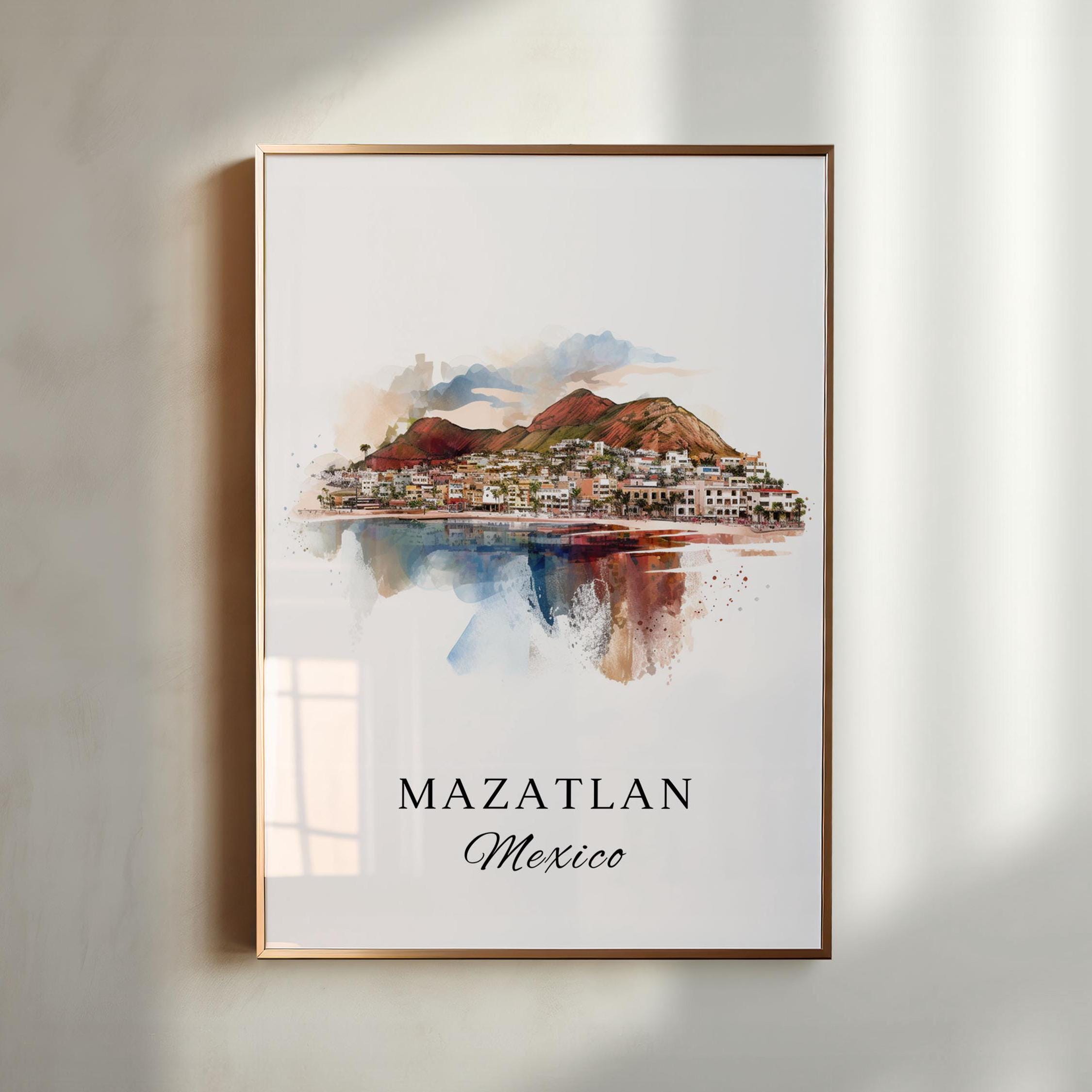 Mazatlan MX wall art - Mexico, Mazatlan poster, Mazatlan Wedding gift ...
