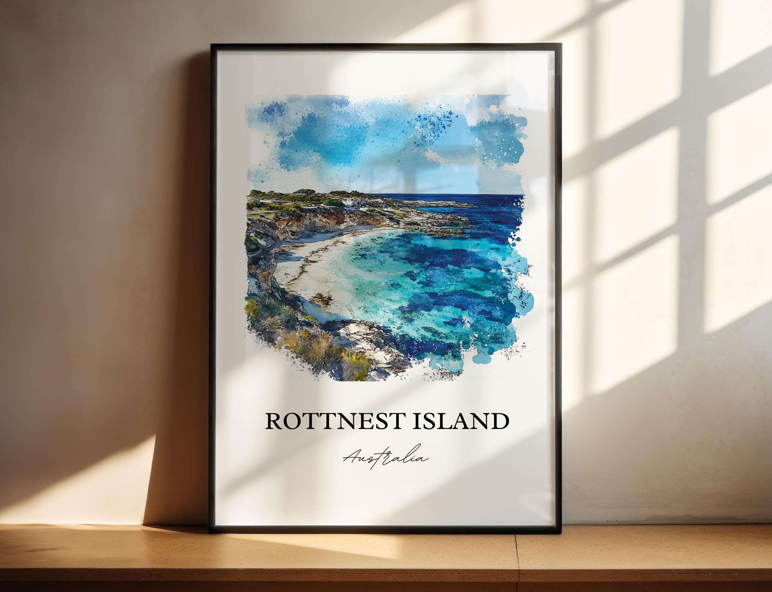 Rottnest Island Wall Art, Perth Print, Australia Watercolor Art, Rottn ...