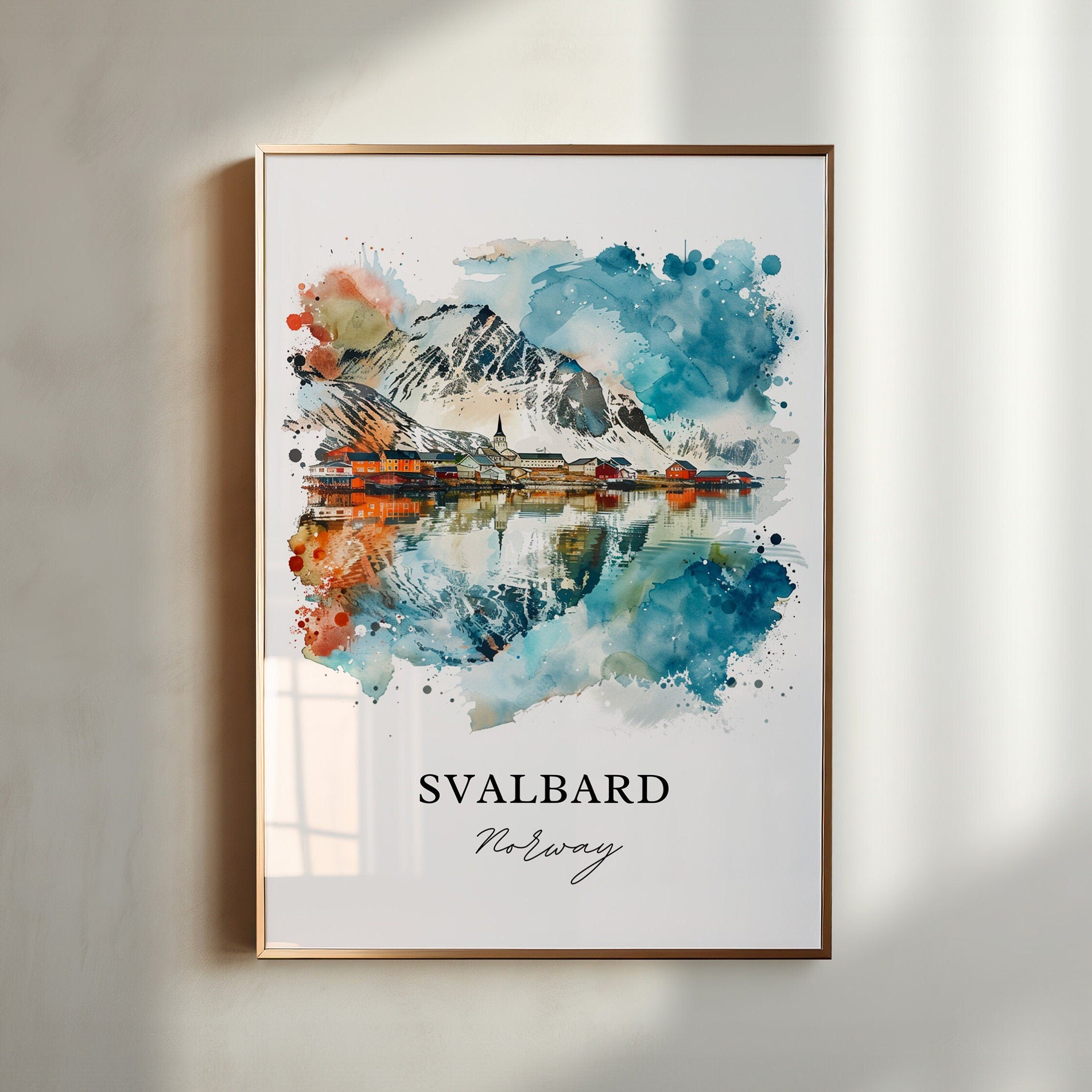 Svalbard Wall Art, Svalbard Norway Print, Svalbard Watercolor, Svalbar ...