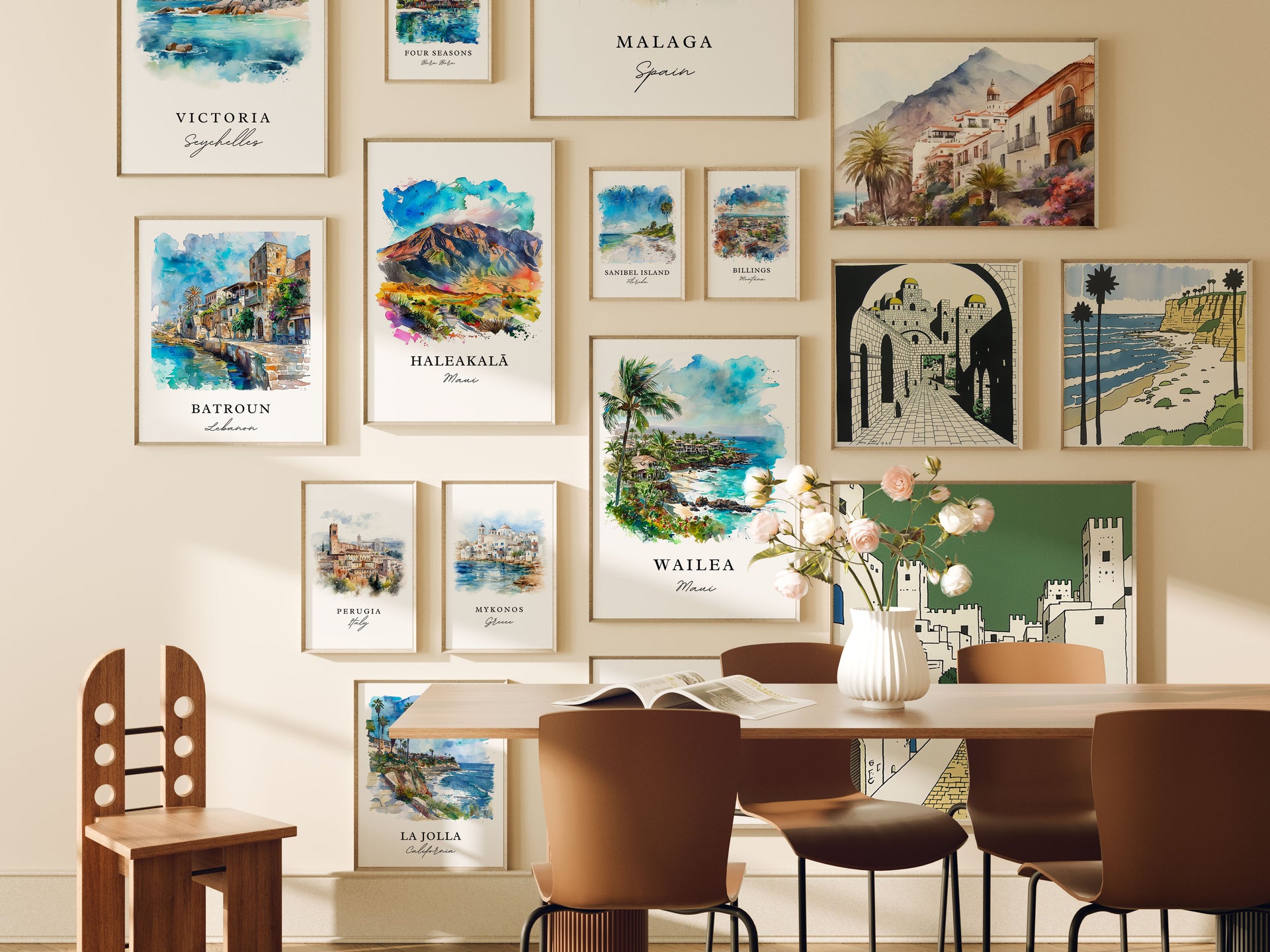 Premium Travel Art - Location-Based Artwork | Watercolor Travel Art