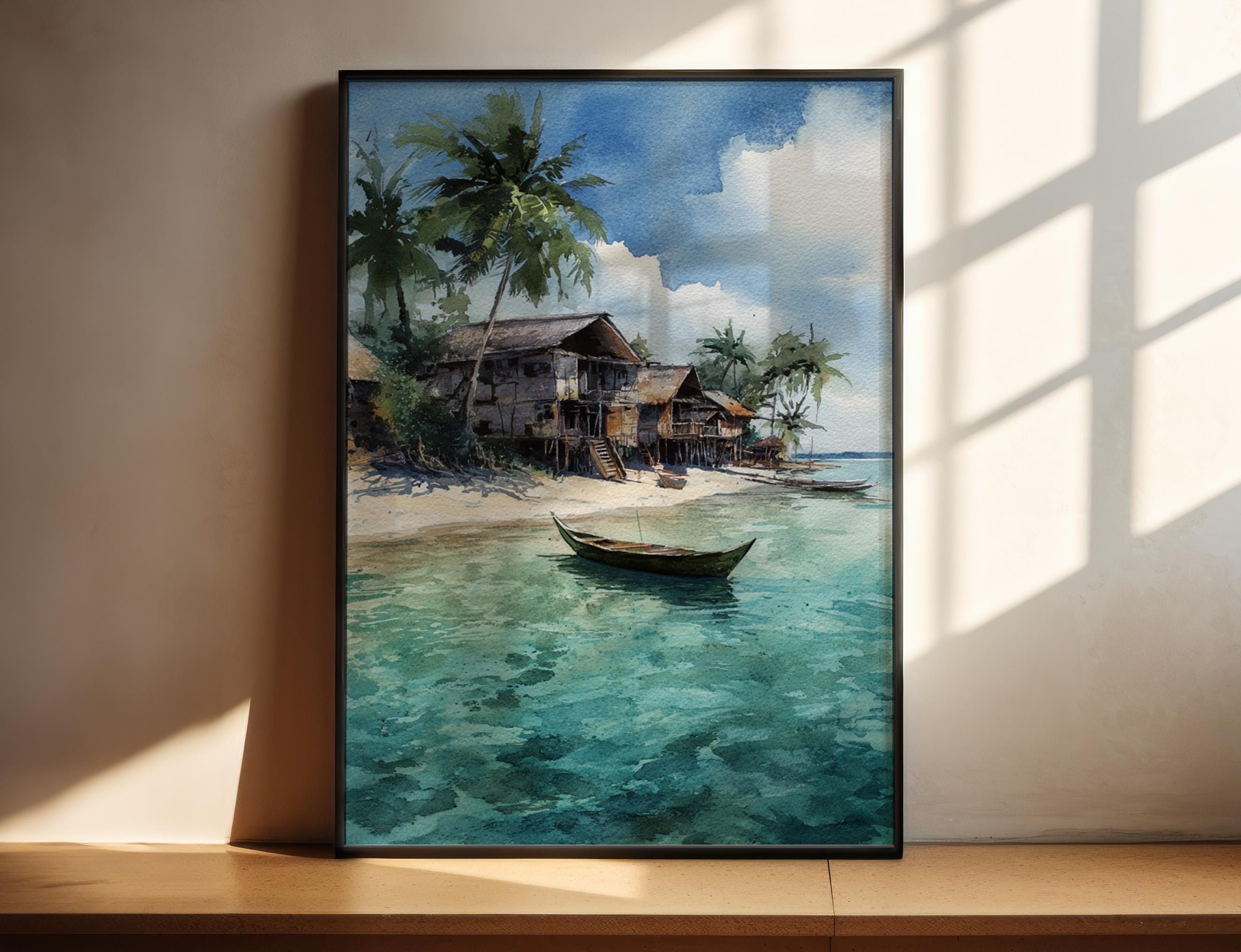 Siargao Island Watercolor Art Siargao Travel Print Siargao Philippines ...