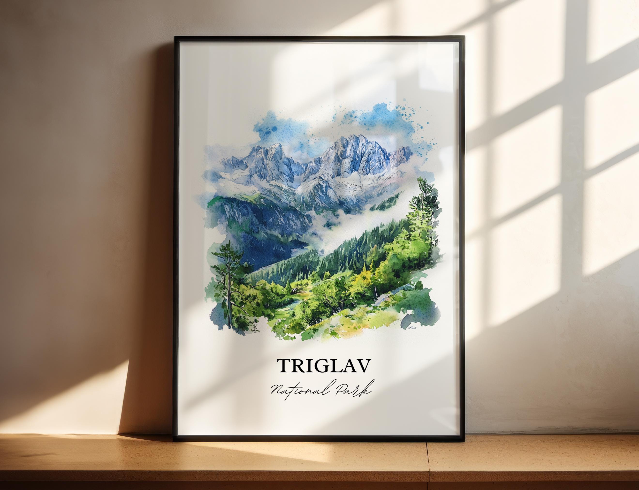 Triglav National Park Art, Julian Alps Print, Slovenia Watercolor Art ...