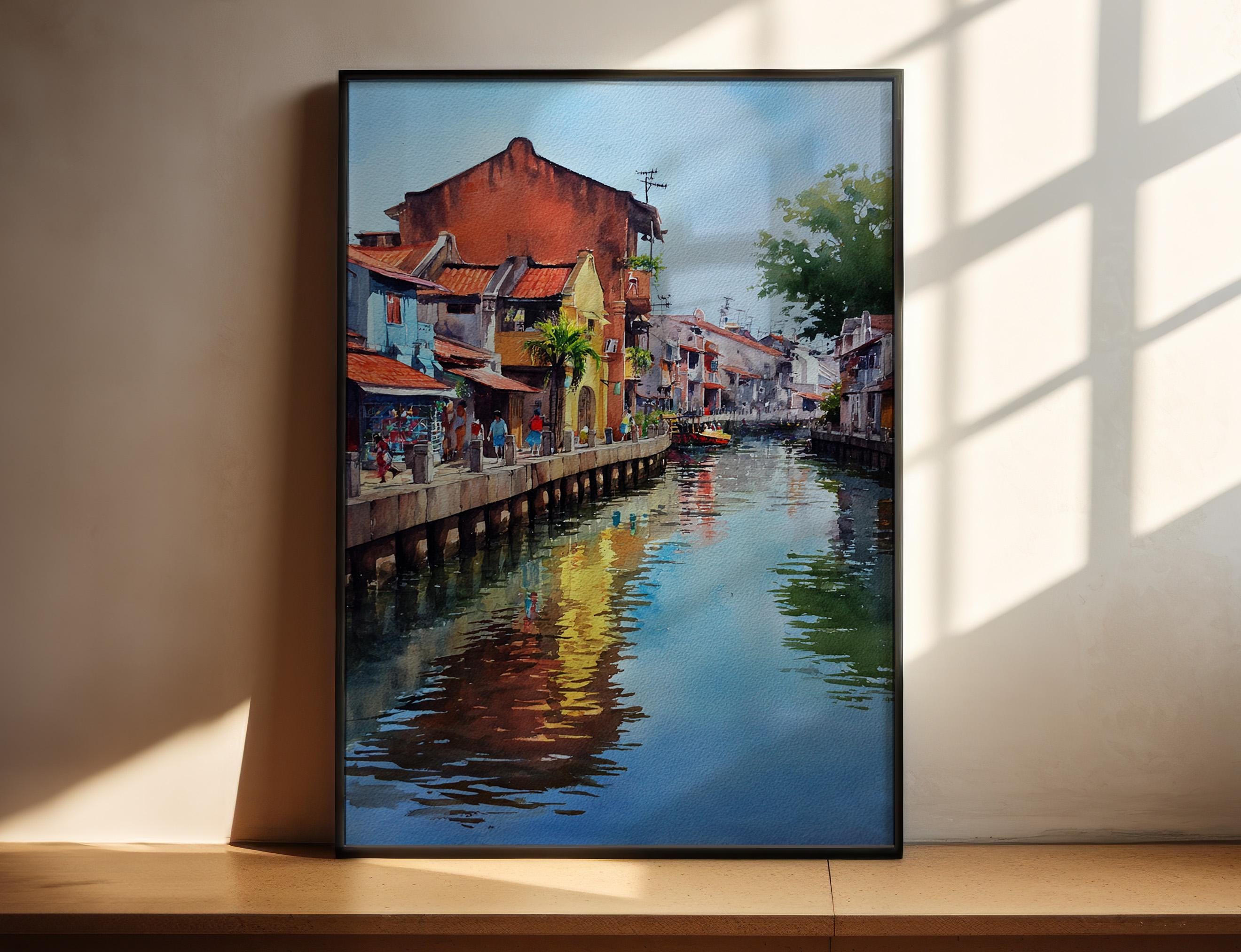 Malacca Malaysia Watercolor Art Malacca Travel Print Malacca Malaysia ...