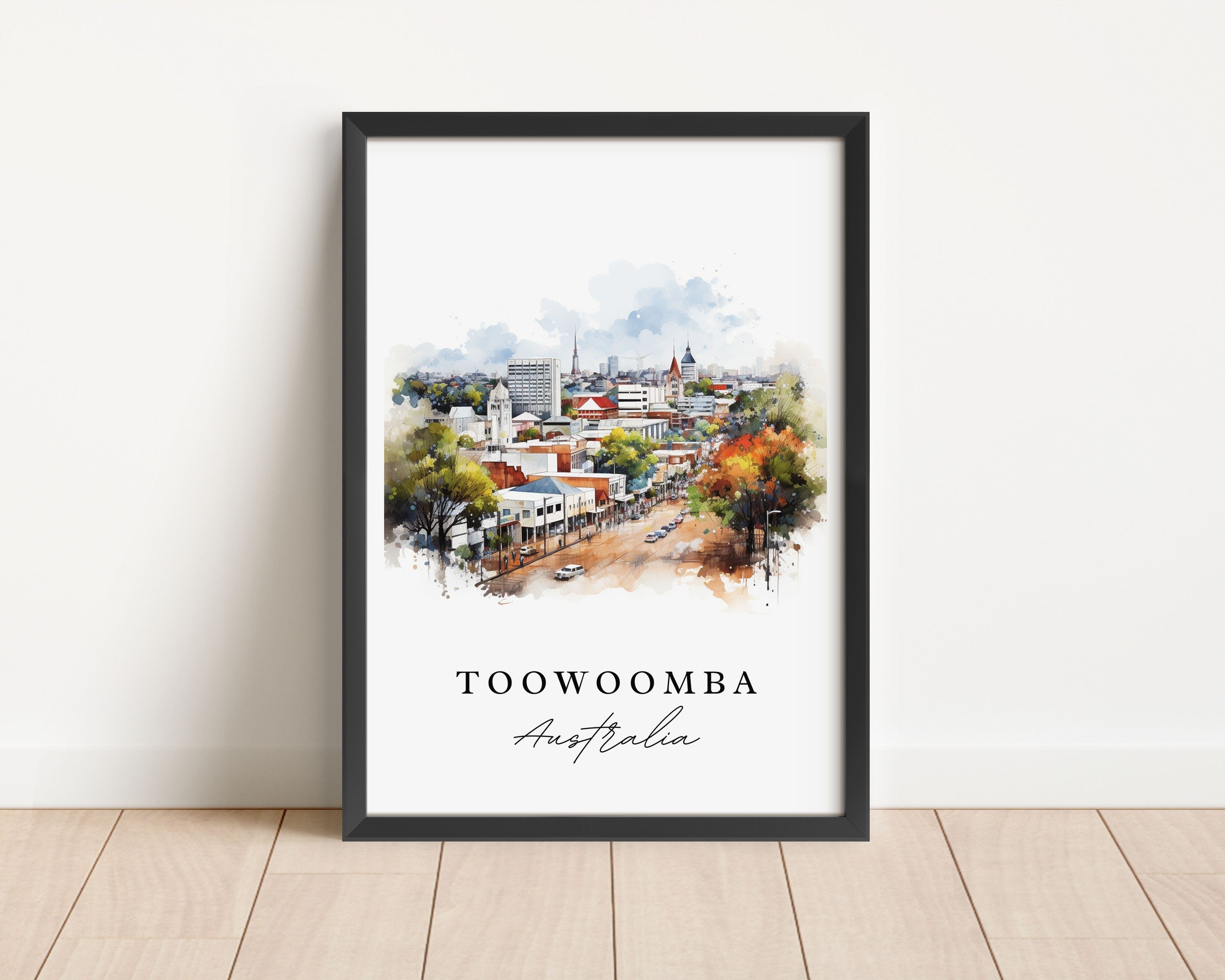 Toowoomba traditional travel art - Australia, Toowoomba poster, Weddin ...