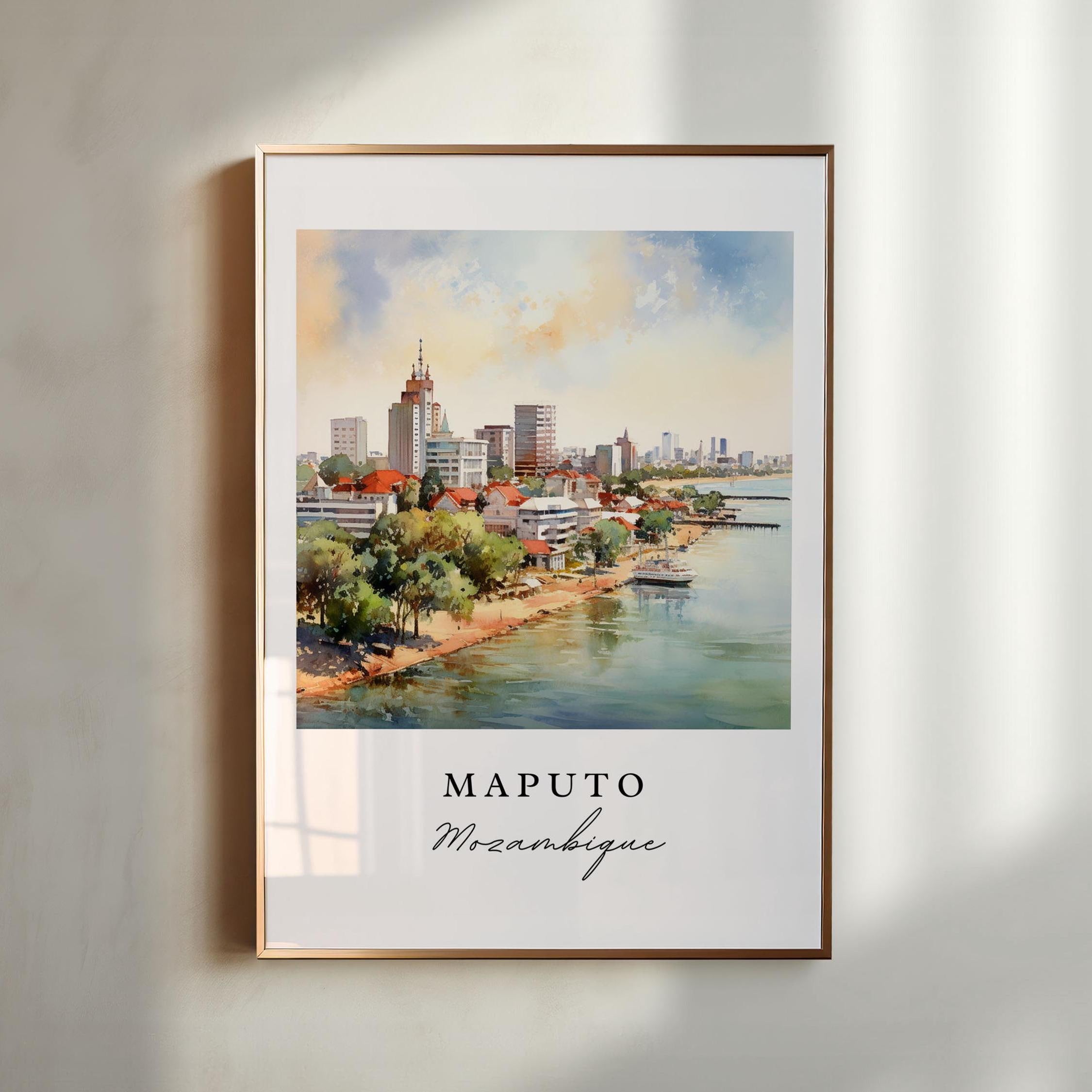 Maputo wall art - Mozambique, Maputo East Africa print, Maputo Wedding ...