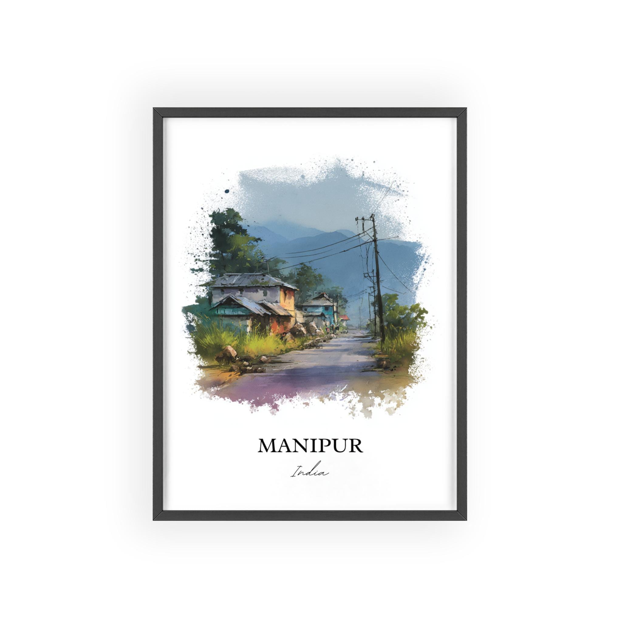 Manipur India Wall Art, Manipur Print, Manipur India Watercolor Art ...