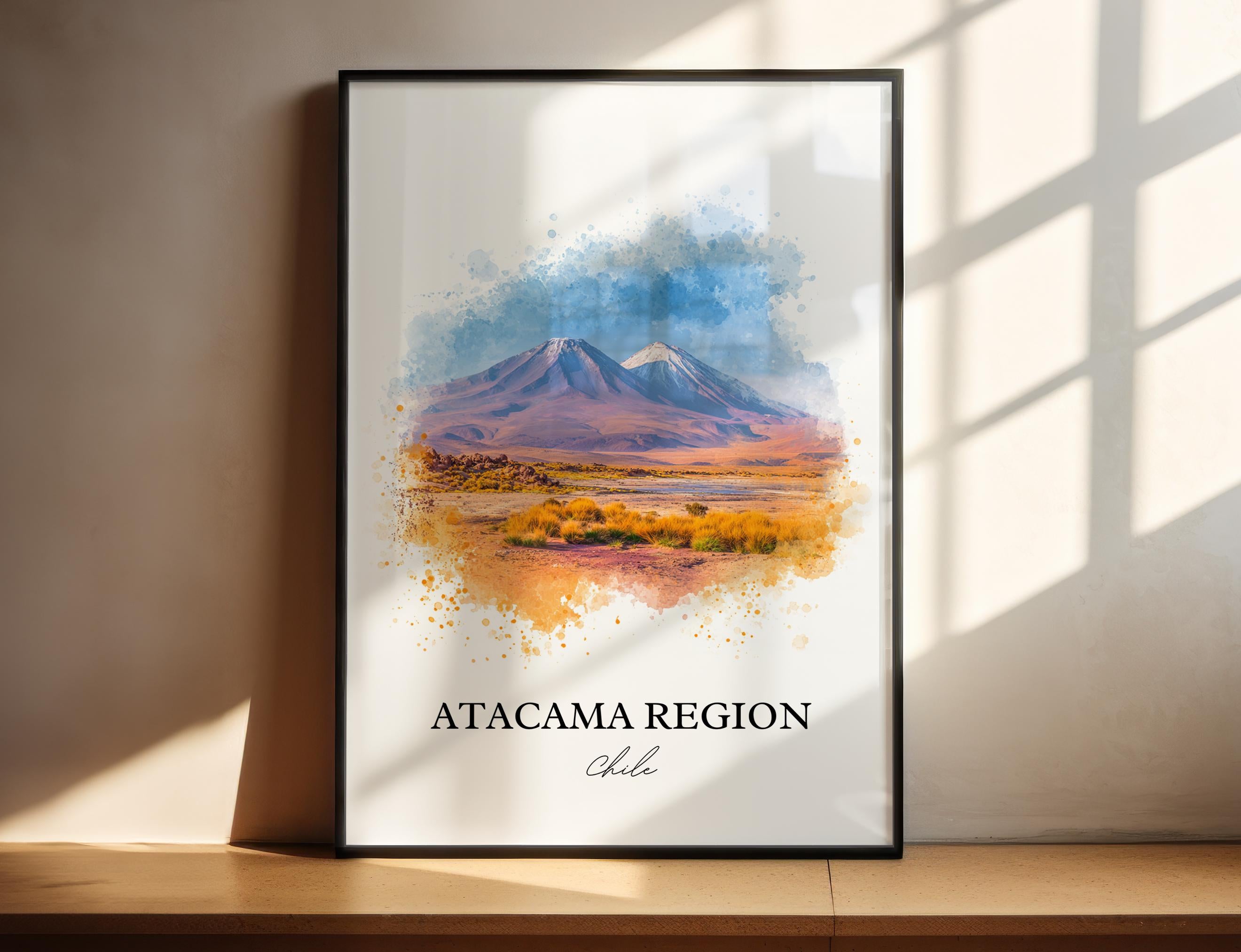 Atacama Region Wall Art, Atacama Print, Atacama Watercolor Art, Atacama ...