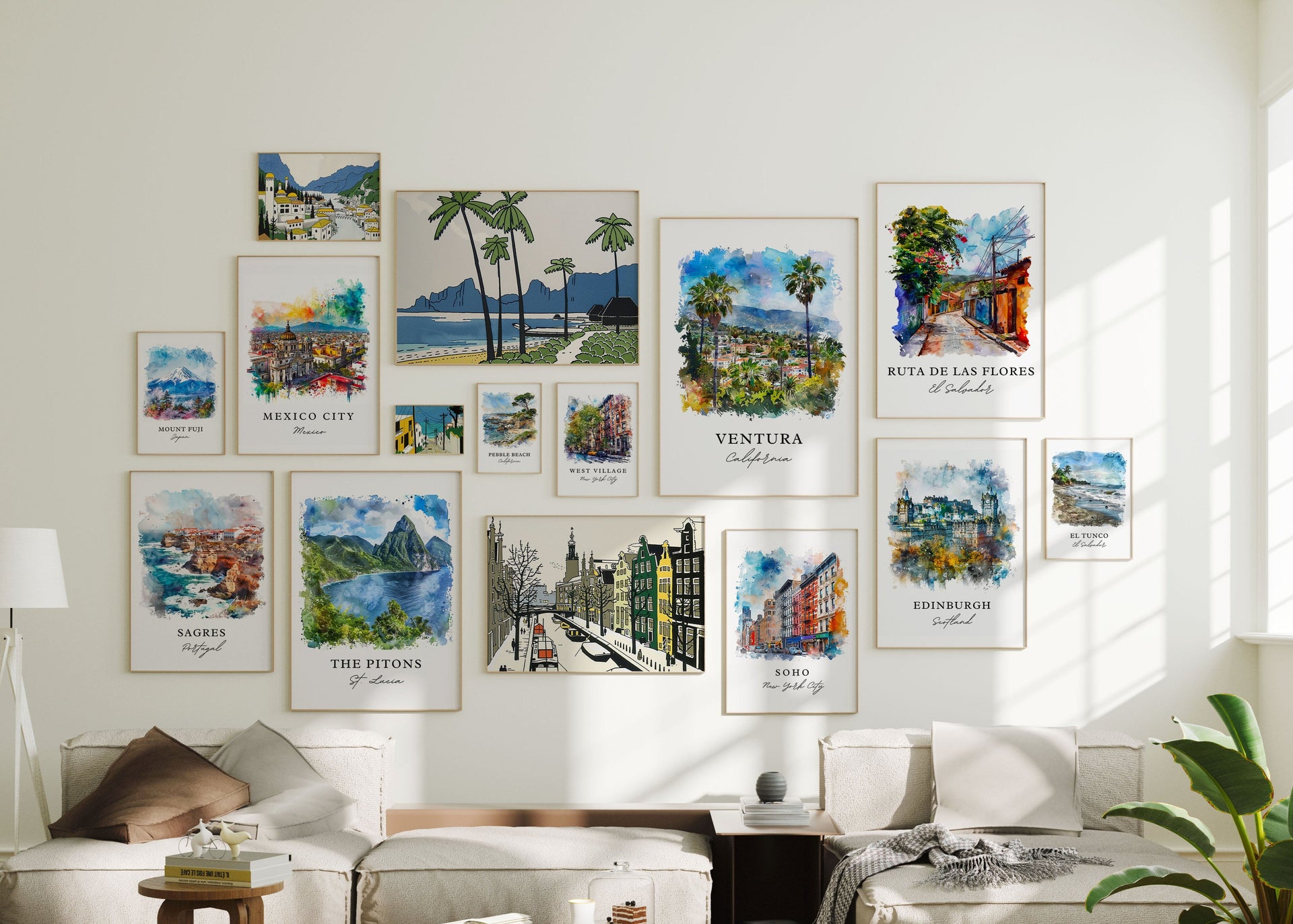 Premium Travel Art - Location-Based Artwork | Watercolor Travel Art